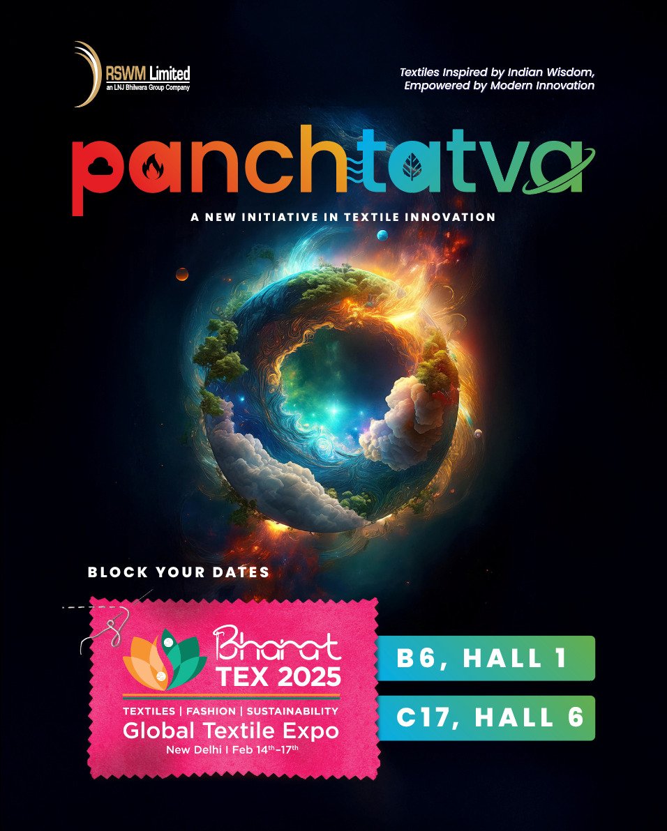 RSWM Unveils ‘Panchtatva’ Inspired Textile Innovations at Bharat Tex 2025